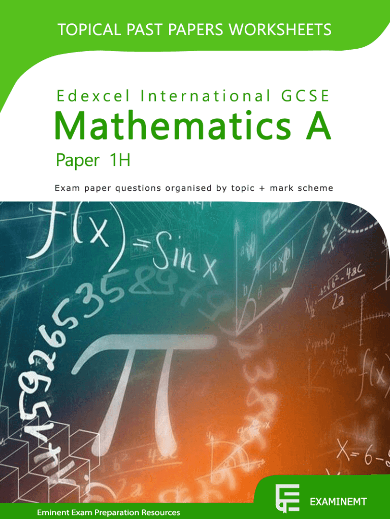 Best Edexcel IGCSE Maths A (4MA1) Topical Past Papers PDF